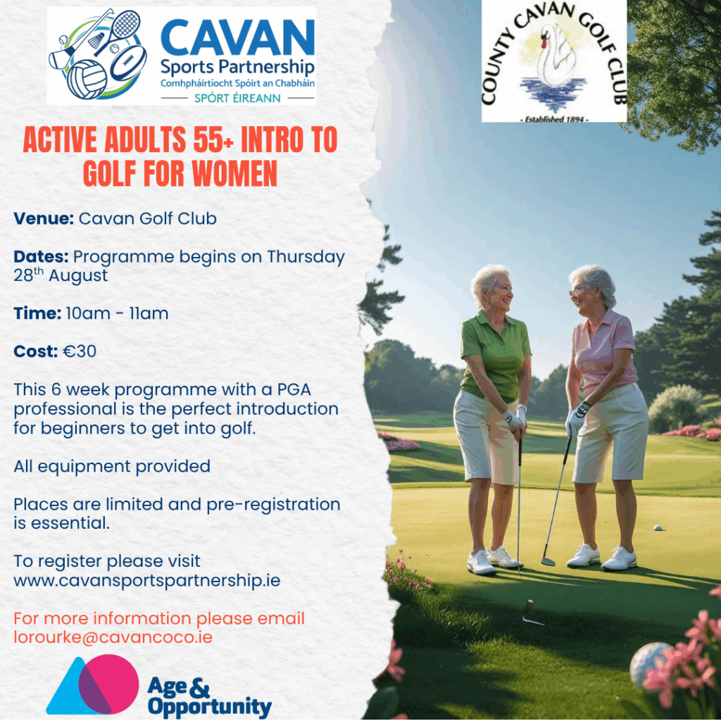 Active Adults 55+ Intro to Golf, 6 week programme for Ladies